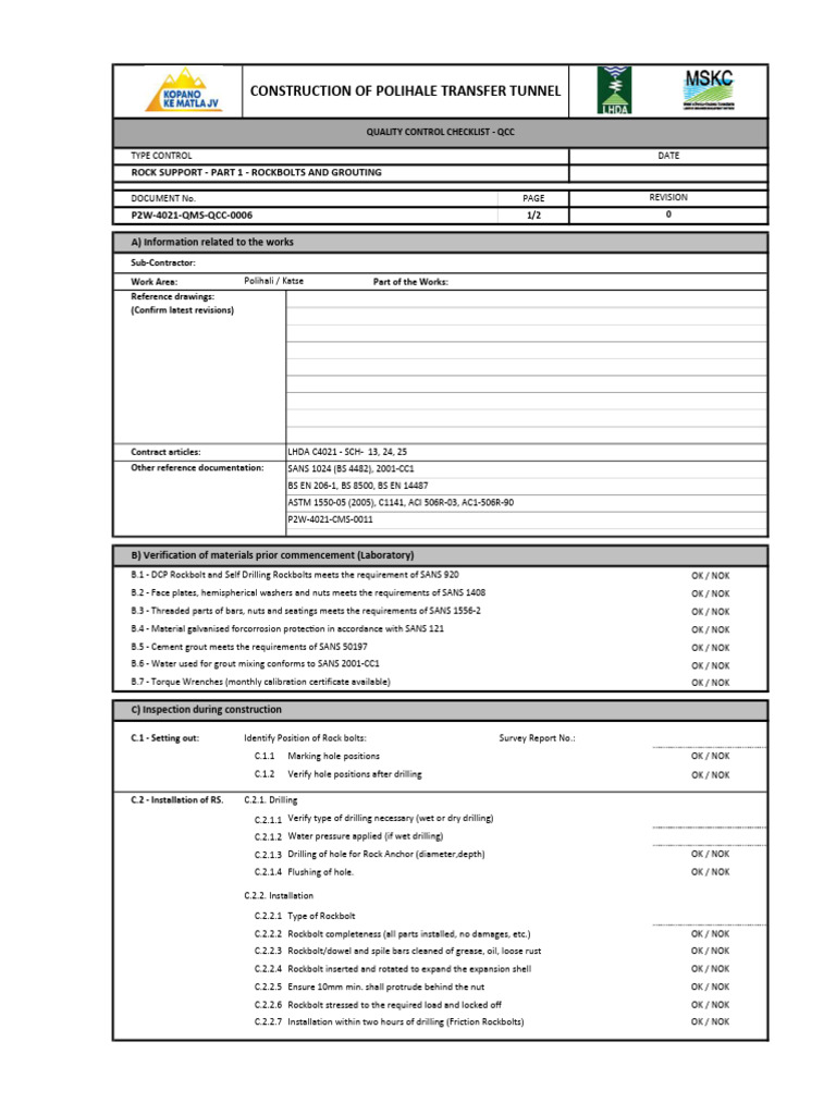 Annexure 3 - Quality Control Checklist (QCC) | PDF | Silicon Dioxide ...