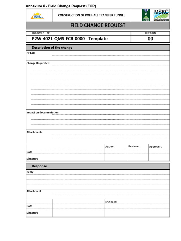 Annexure 5 - Field Change Request (FCR) | PDF | Law | Computers