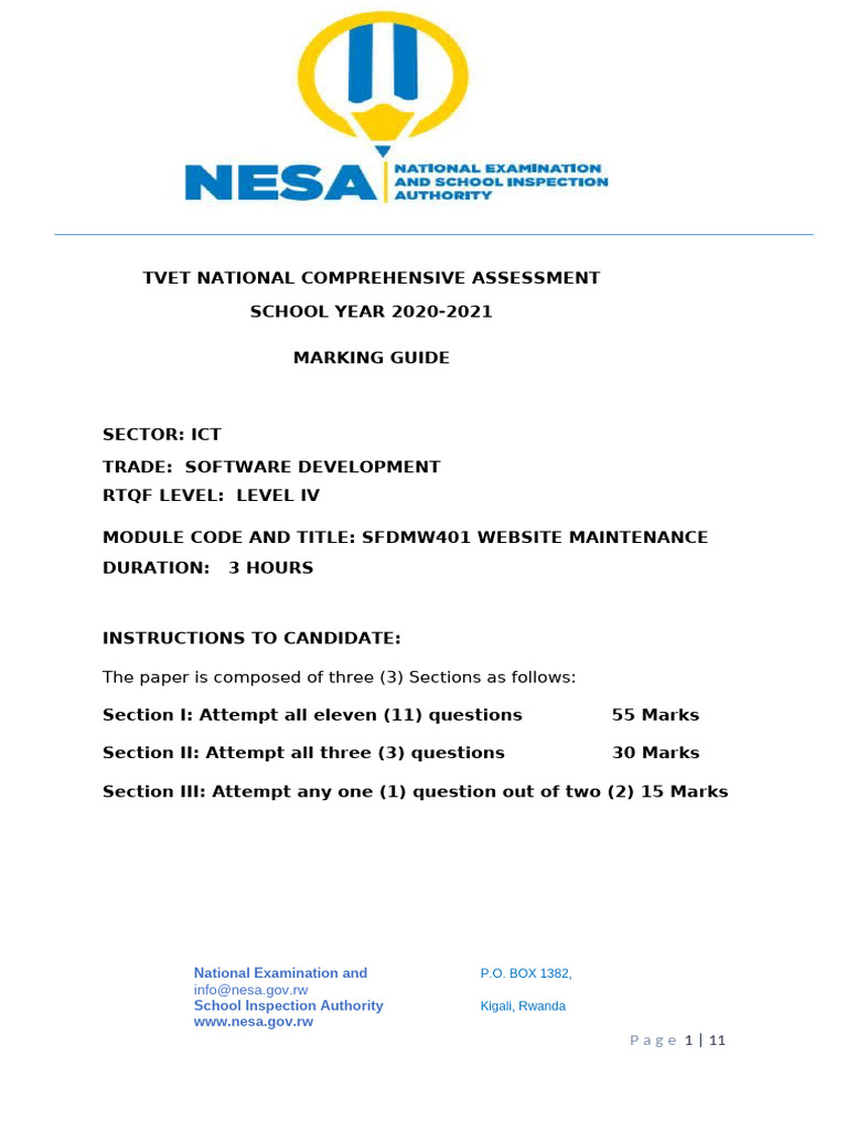 MG SFD Level Iv Website Maintenance Essjt | PDF