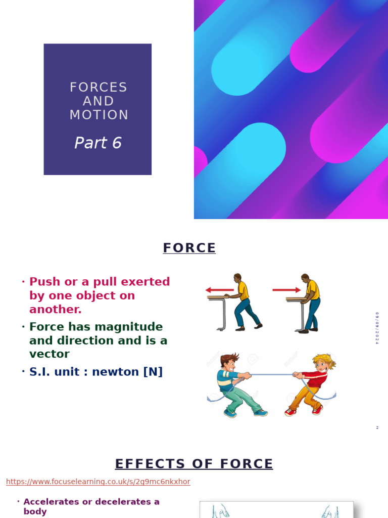 Grade 9 Forces and Motion Part 6 2021-2022 | PDF