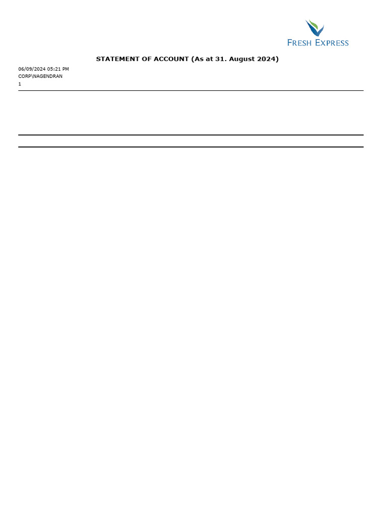 STATEMENT OF ACCOUNT (As at 31. August 2024) : Customer Name Account ...