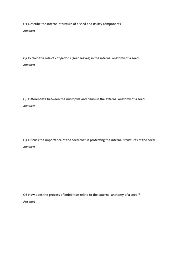 Internal and External Structure of Seed Questions | PDF