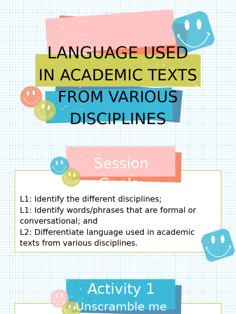 Language Used in Academic Texts Across Disciplines | PDF