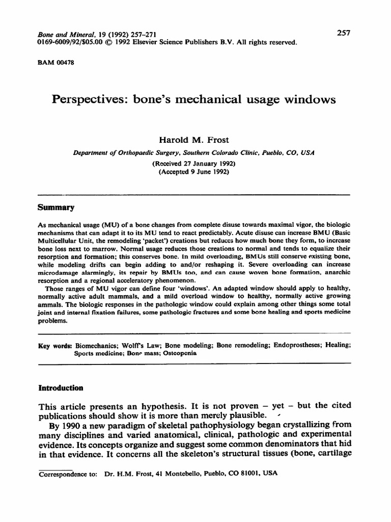 Bone's Mechanical Usage Window | PDF
