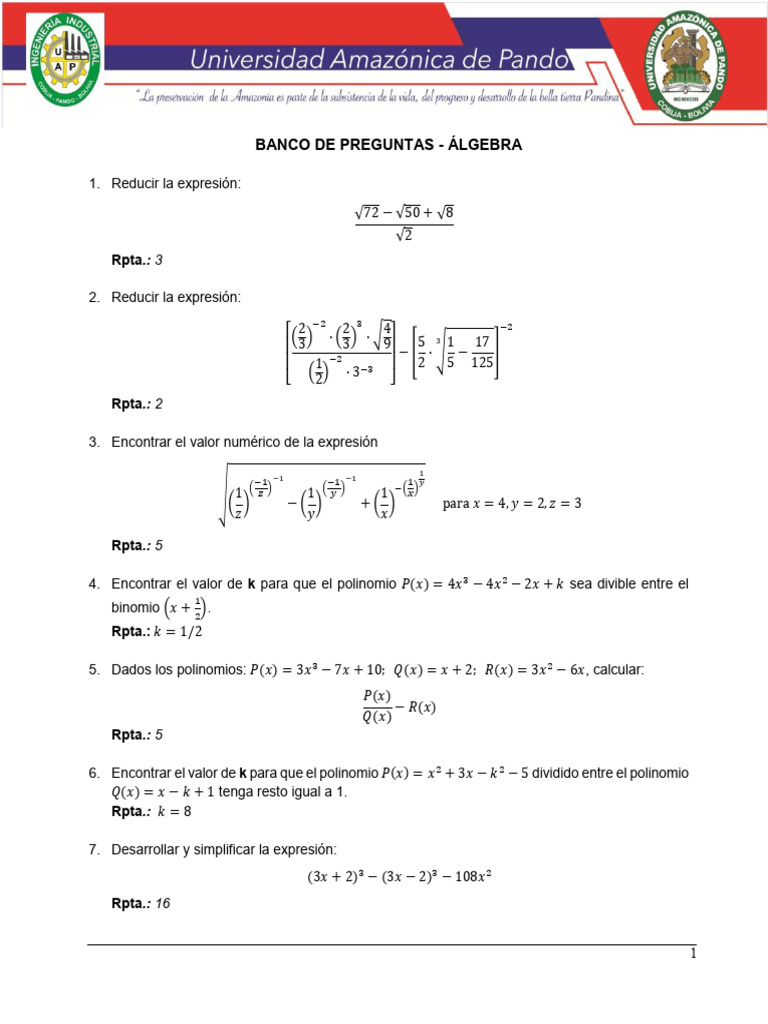 Álgebra Básica | PDF