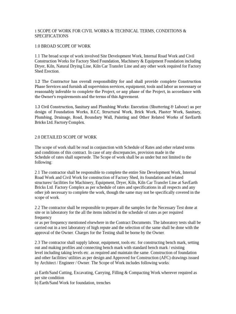 1) Scope of Work | PDF