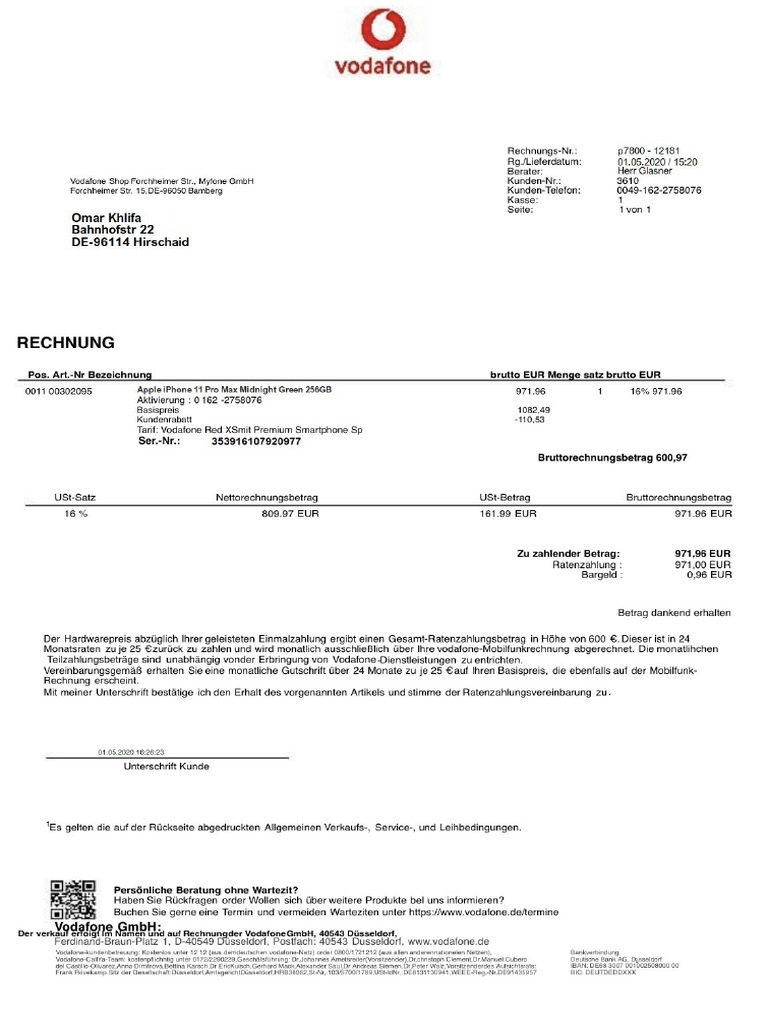 Mon Facture Vodafone | PDF