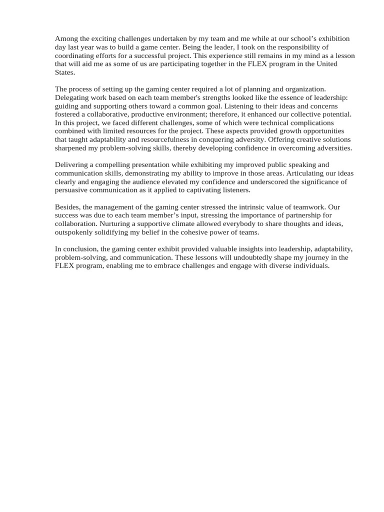 Flex Essay 1 | PDF