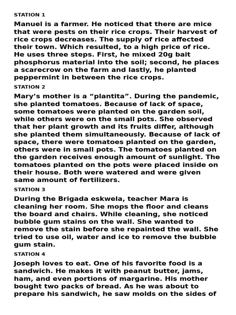 Station 1 | PDF