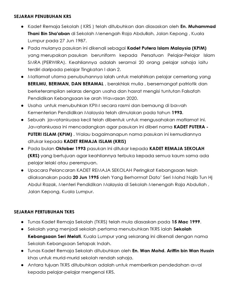 Nota Ujian Kenaikan Pangkat TKRS | PDF