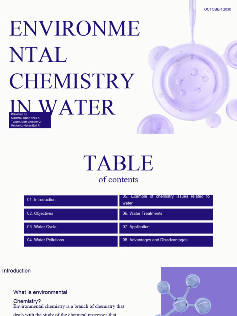 Presented Chemistry Water PDF | PDF