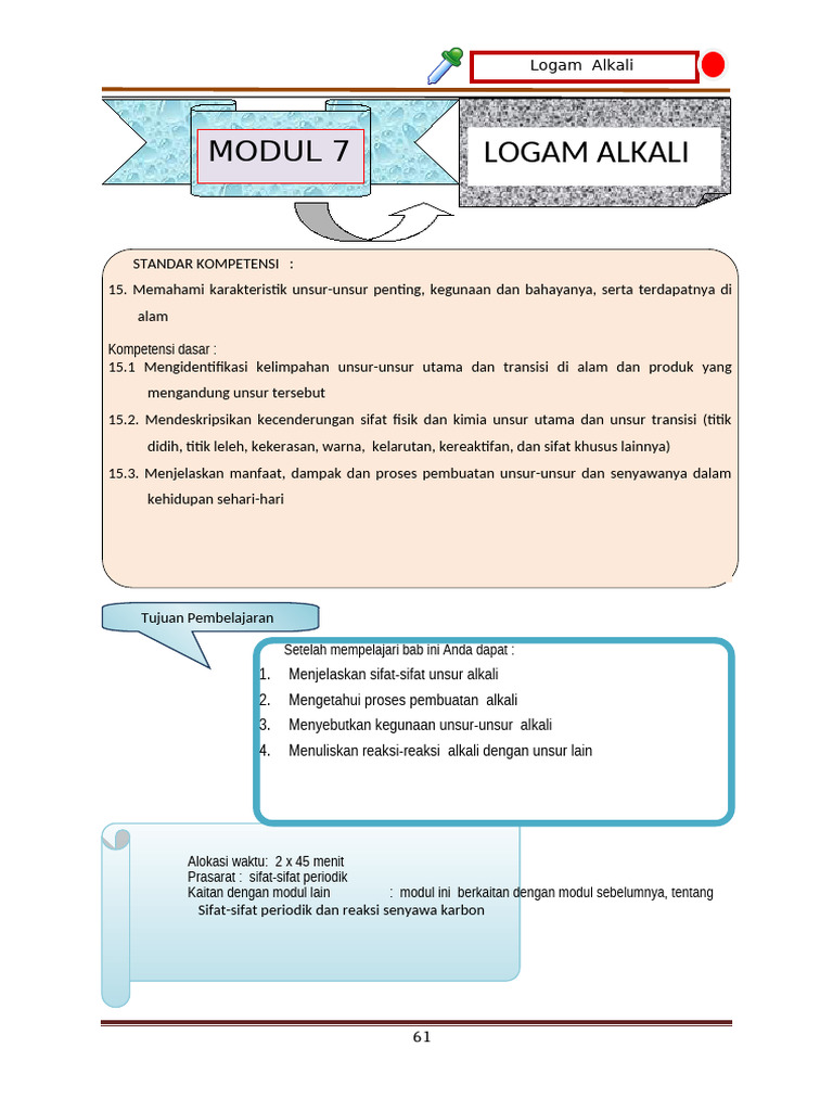 Modul 7-Xii-Alkali | PDF | Sodium | Science & Mathematics
