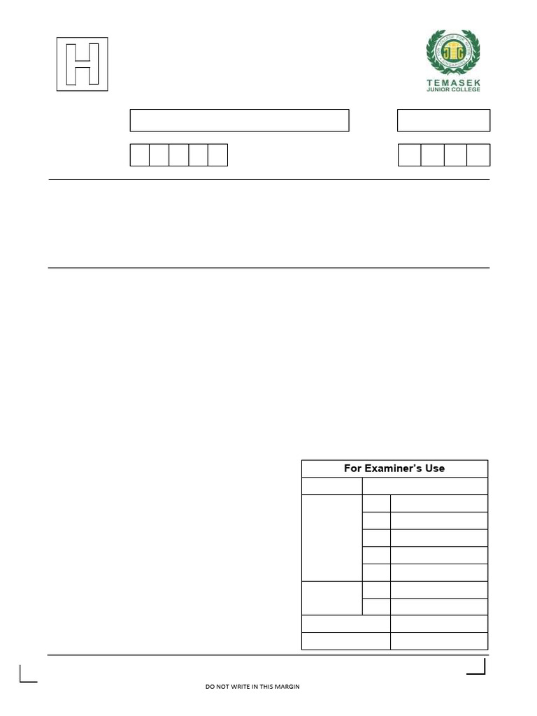 2023 TJC H1Chemistry P2 | PDF