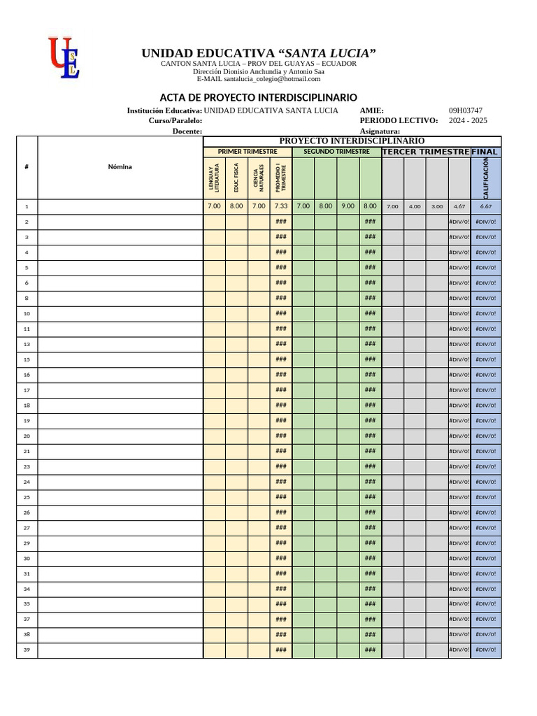 Acta - Proyecto Inter Tercero B 2024 | PDF