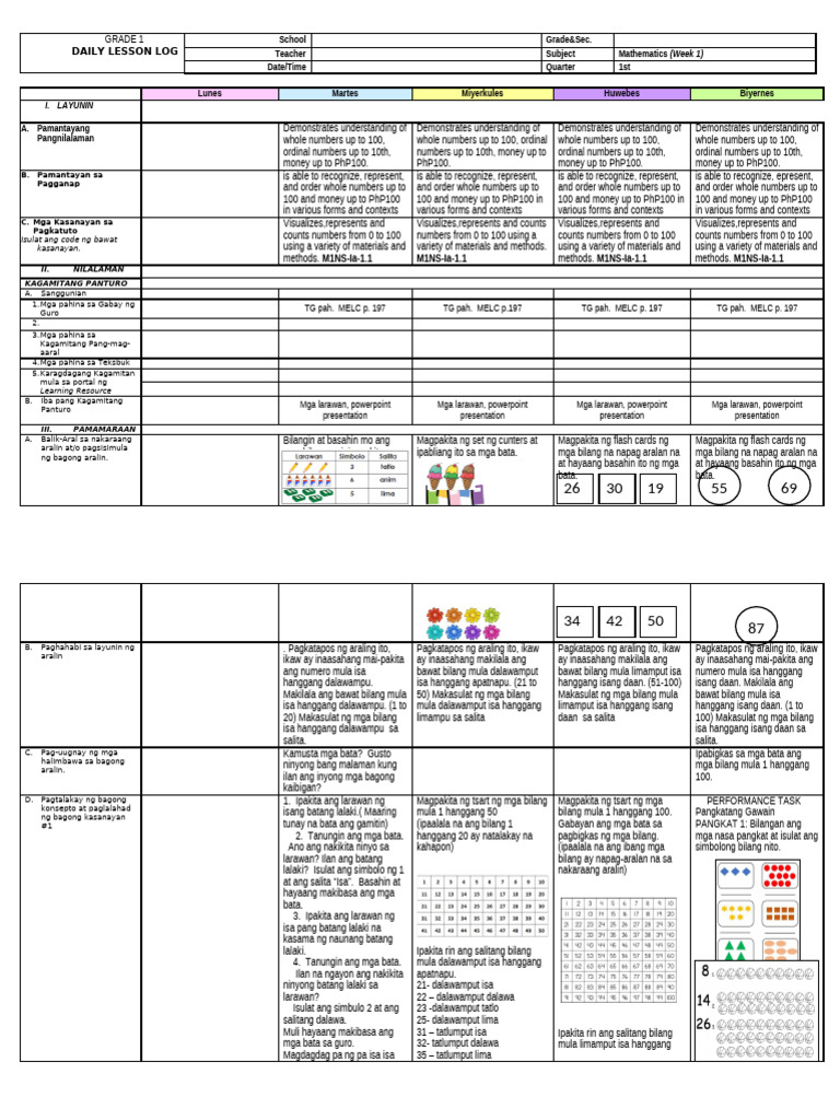Math1-Dll Q1 Week 1 | PDF