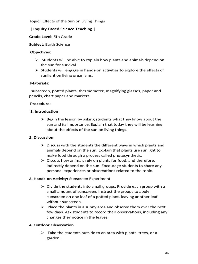 Inquiry-Based Science Teaching | PDF | Plants | Home & Garden