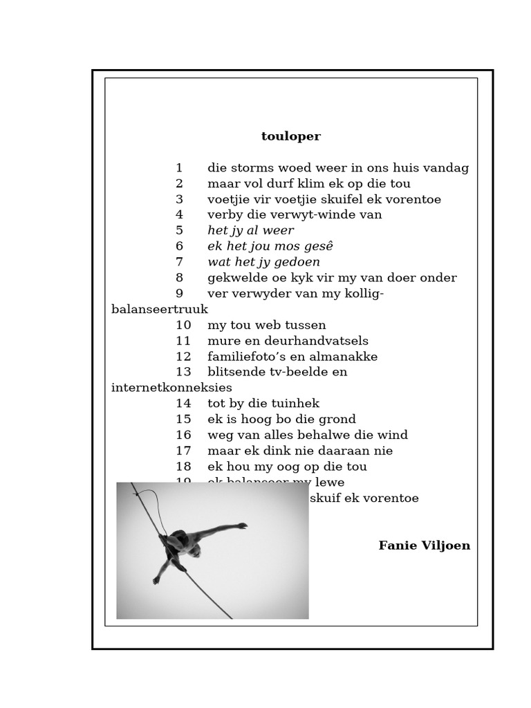 Touloper Getikte Gedig | PDF