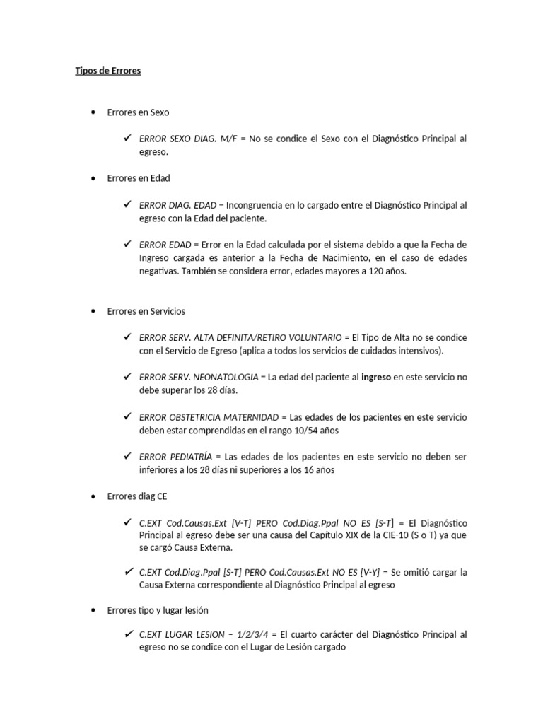 Tipos de Errores | PDF