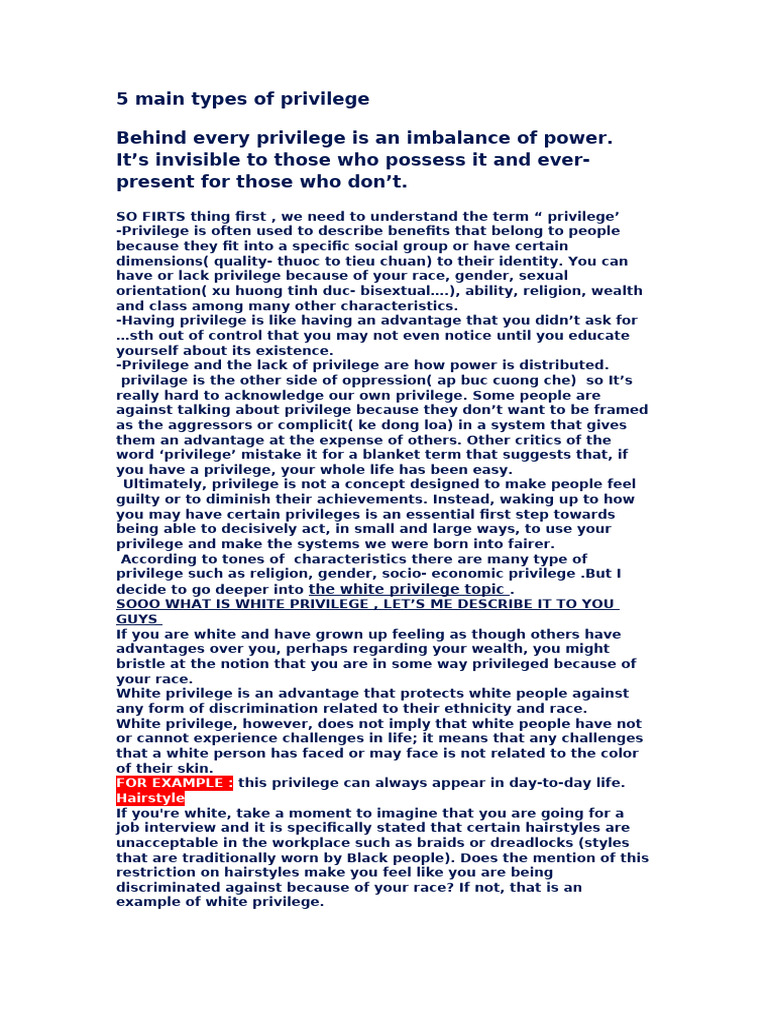 1 AUTH White Privilege | PDF