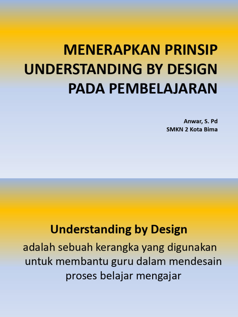 Penerapan Prinsip Understanding by Design | PDF