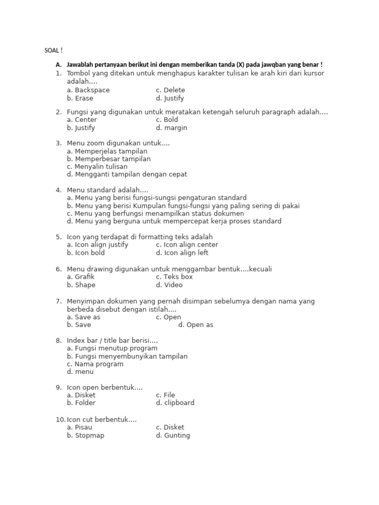SOAL PTS TIK Kelas 8 Semester 2 | PDF