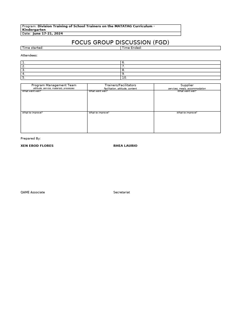 Focus-Group-Discussion-Template | PDF