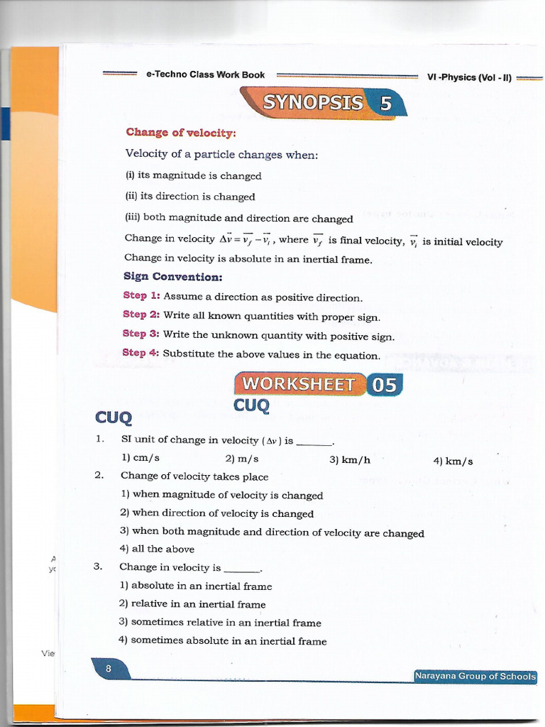 Physics Work Sheet 5 & 6 | PDF