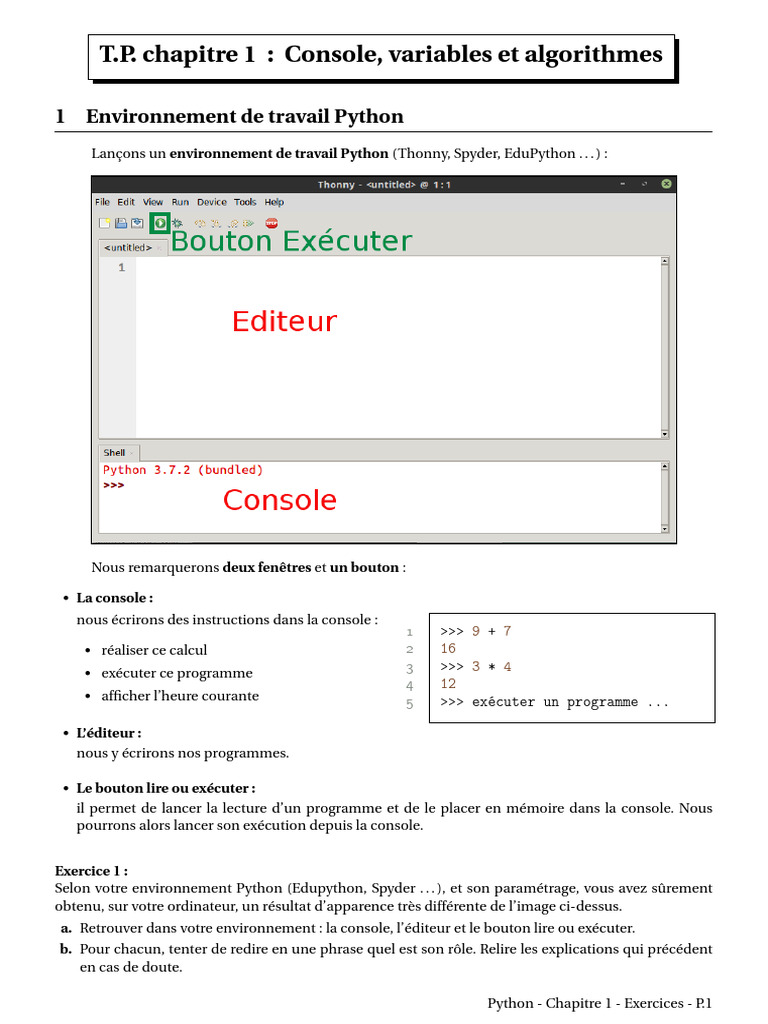 01 Chap 1 Exos | PDF