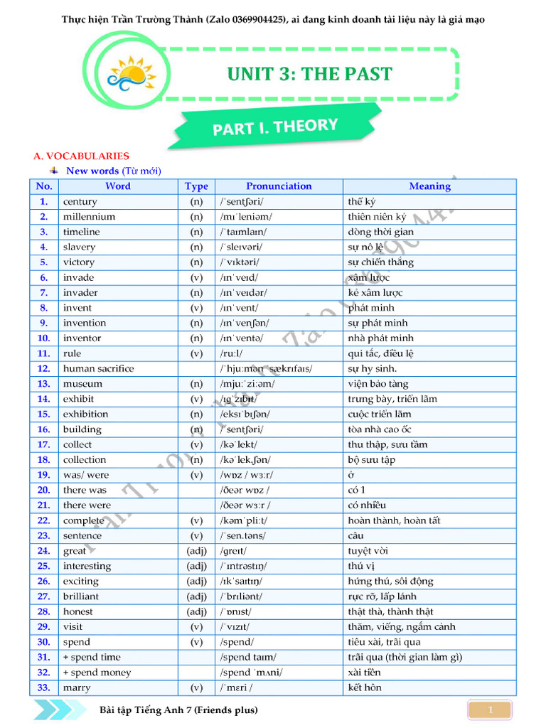 Unit 3 (Friends Plus 7) - GV | PDF