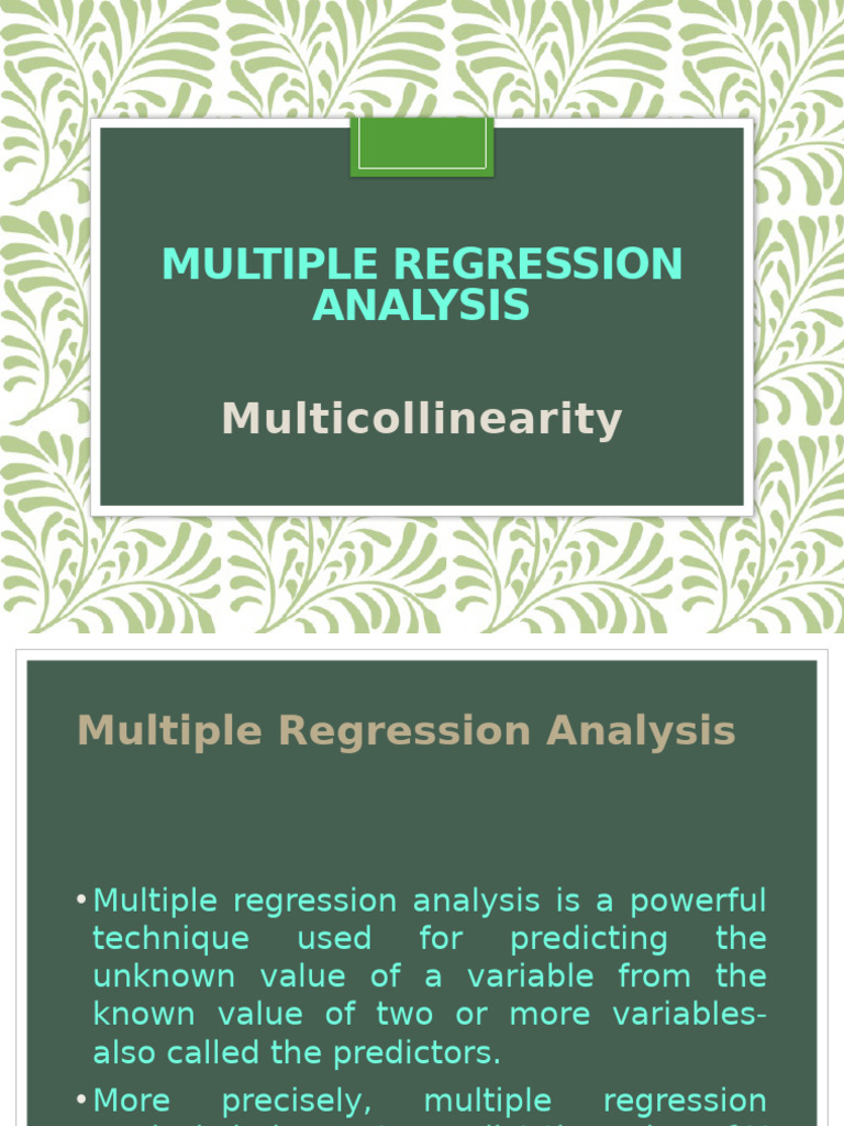 Multicollinearity in Regression Model | PDF