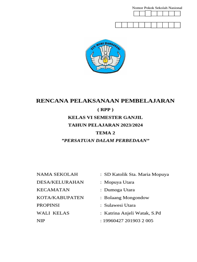 RPP Kls 6 Tema 2 | PDF