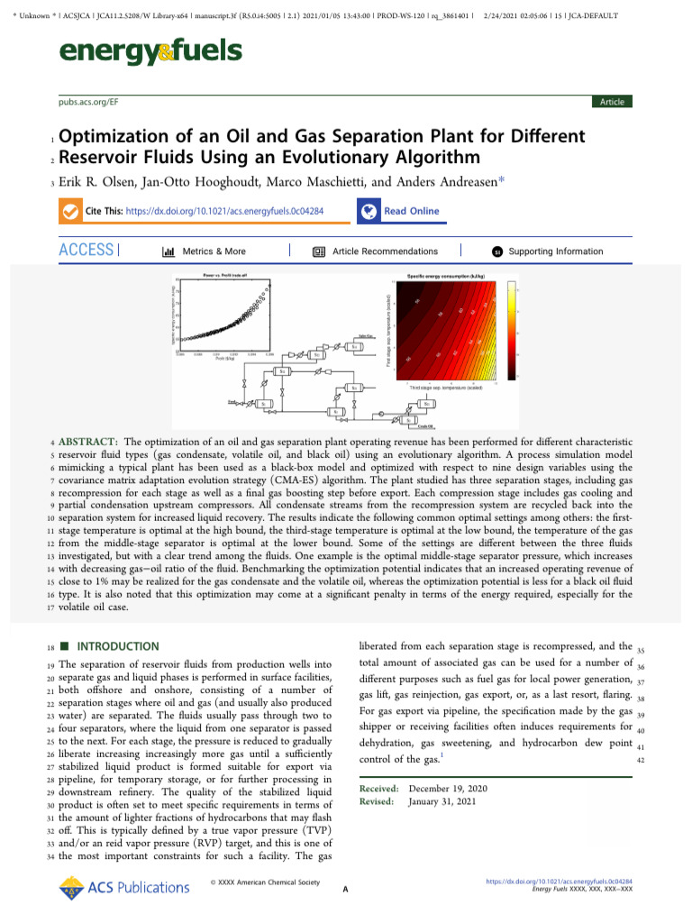 Andreasen 2021 Separation Train Optimisation | PDF