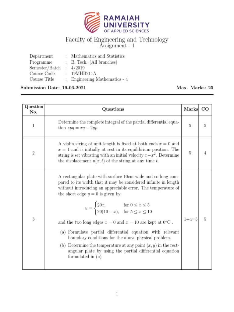 19MHB211A Assignment1-1 | PDF