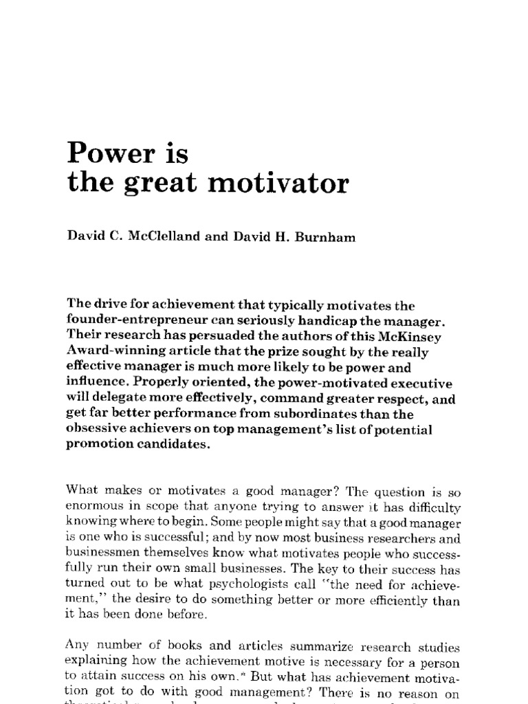 The Power-Motivated Manager: A Study of Effective Leadership Styles and ...