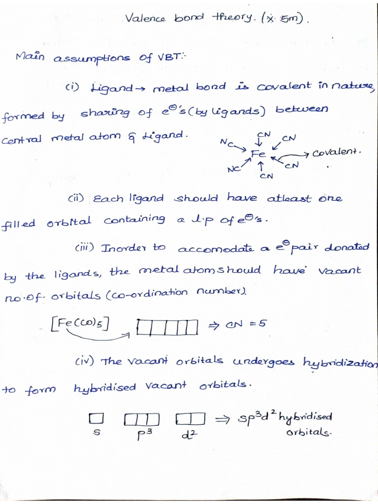 Valence Bond Theory | PDF
