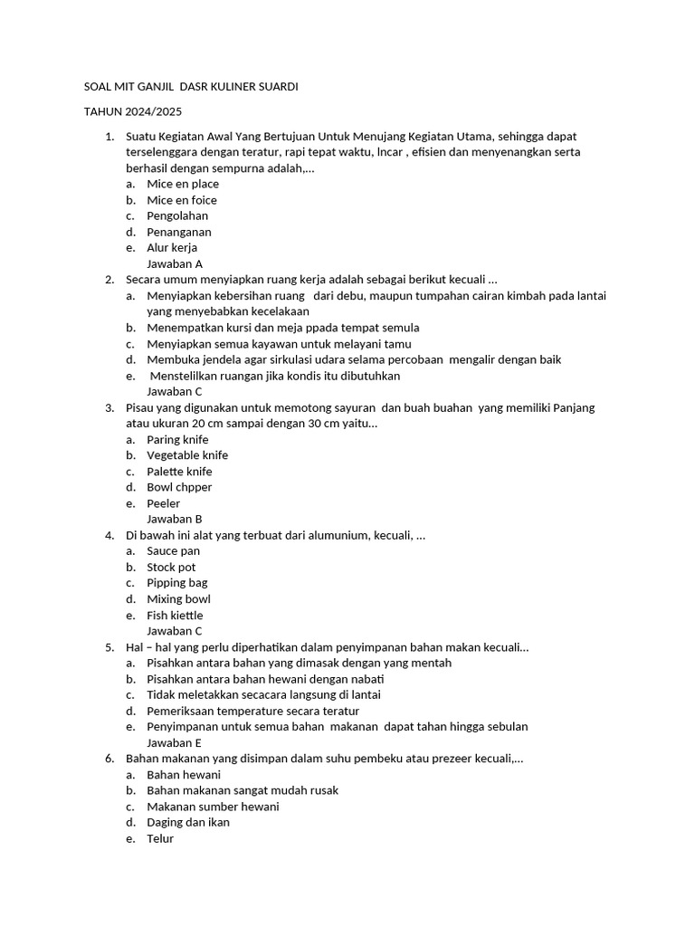 Soal Mit Ganjil DSR Kul 2024 | PDF