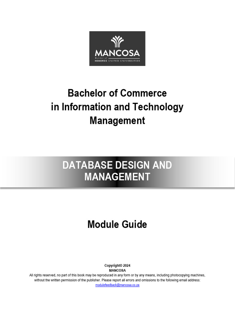 BCOM ITM - Database Design and Management | PDF