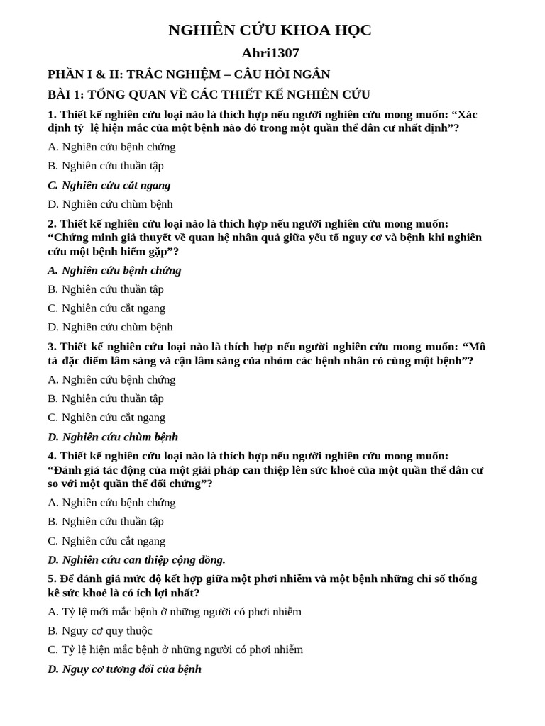 Đề cương NCKH tham khảo | PDF