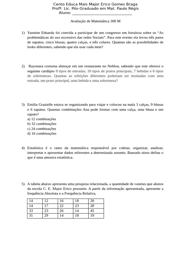Cento Educa Mais Major Erico Gomes Braga | PDF