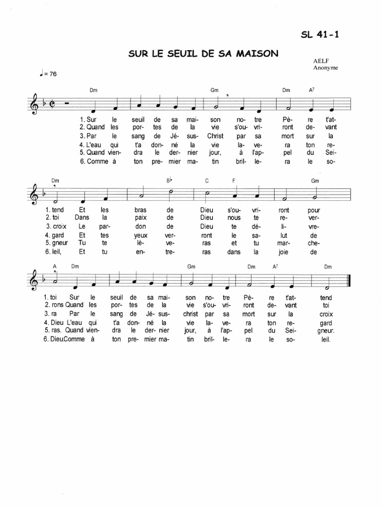 Sur Le Seuil de Sa Maison - Version 2 | PDF