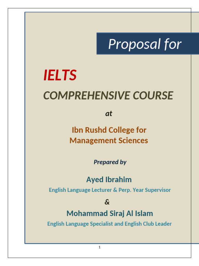 Proposal- IELTS - Final Draft | PDF