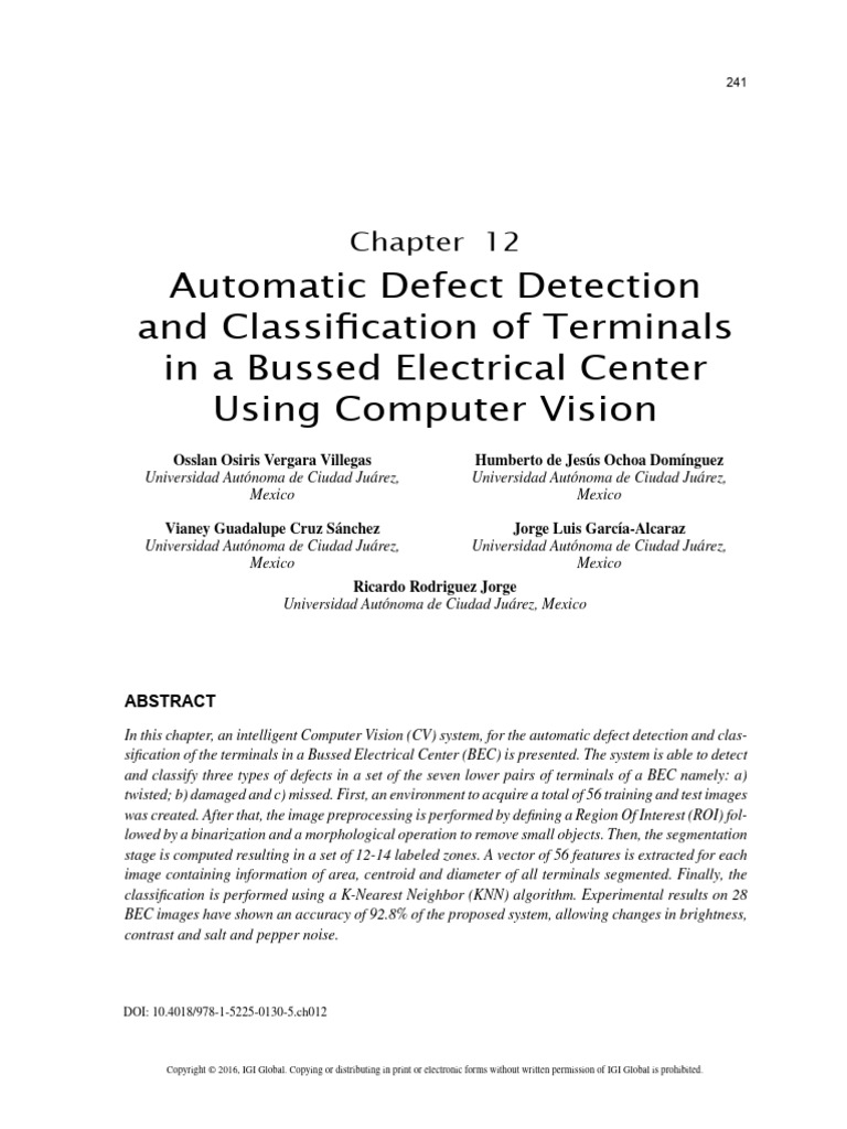 Automatic Defect Detection And Classific Pdf