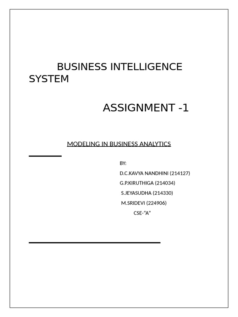 BUSINESS INTELLIGENCE SYSTEM 2 | PDF