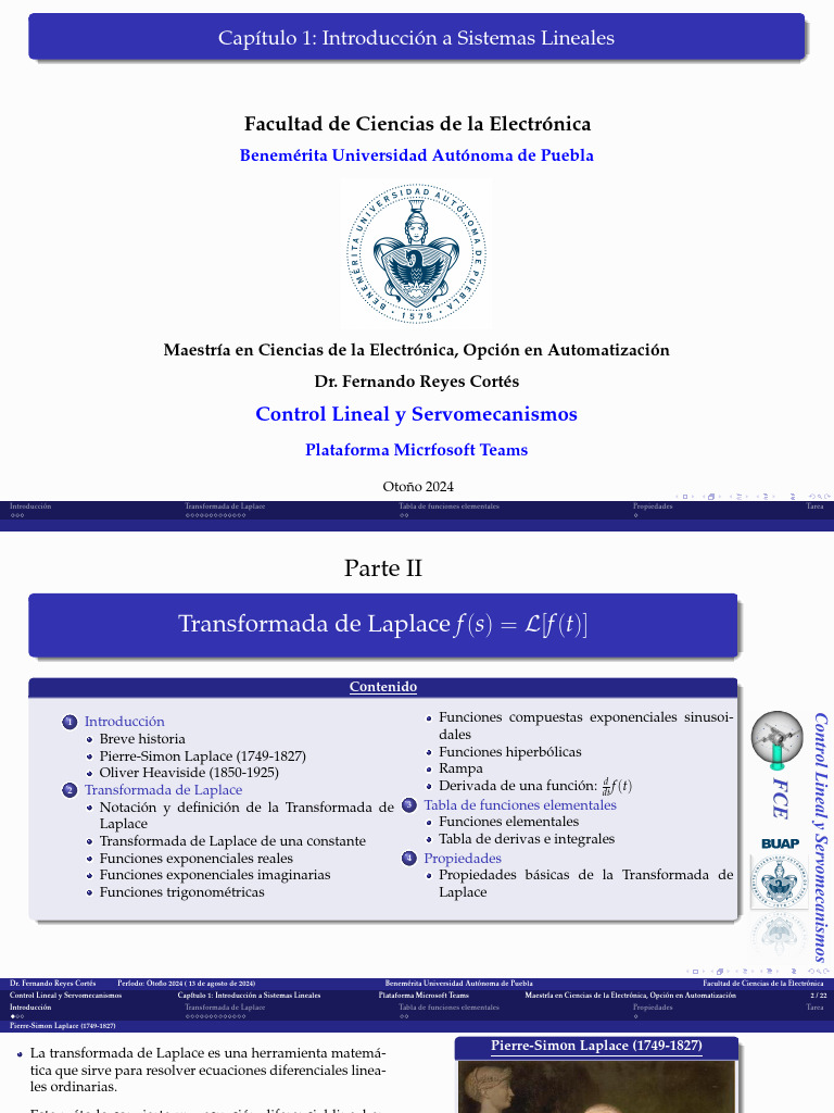 CLSM Cap1 Clase2 Transformada Laplace | PDF