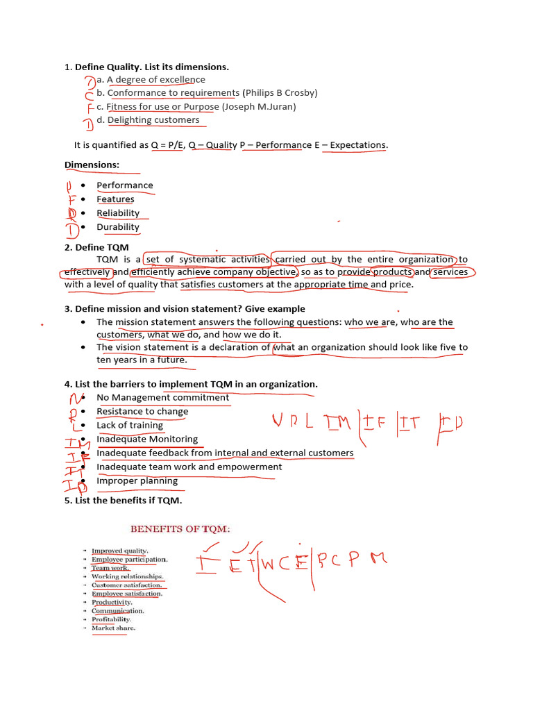 TQM Cit 1 2m Imp - Adobe | PDF