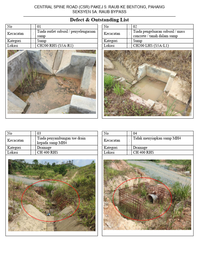 Defect & Outstanding List | PDF