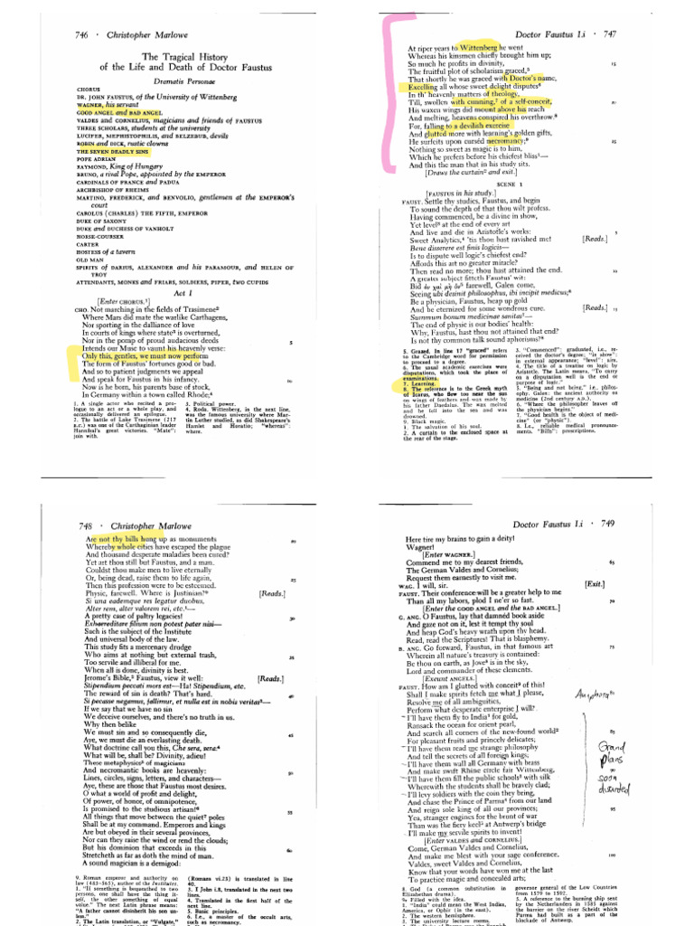 Marlowe Doctor Faustus Full Play | PDF