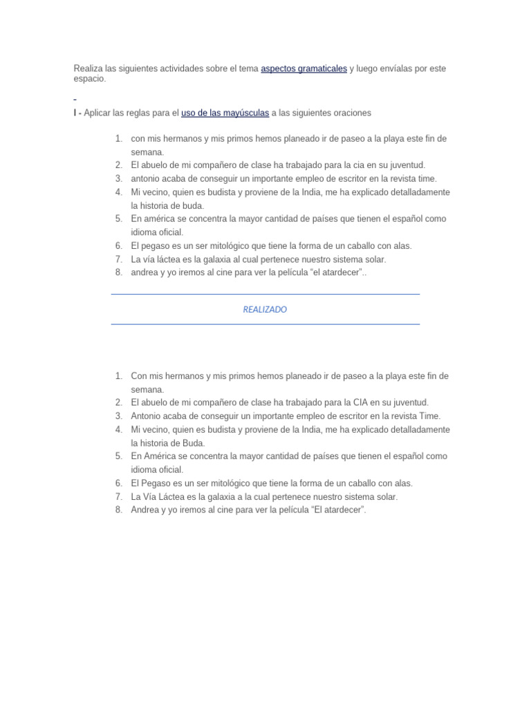 Espanol Tarea 5 | PDF