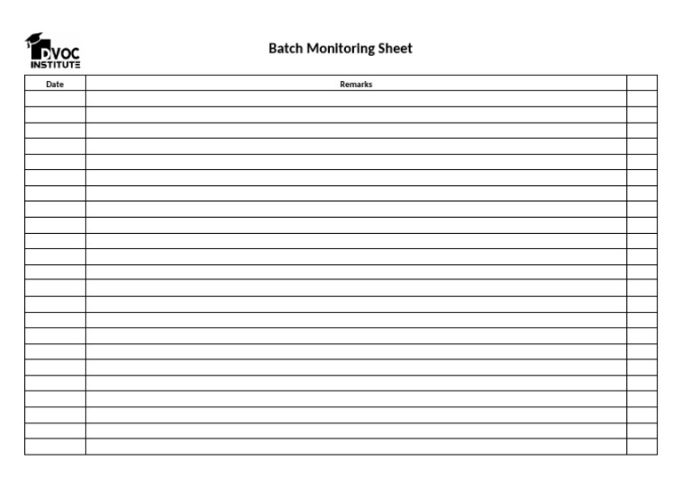 Batch Monitoring Sheet (1) | PDF