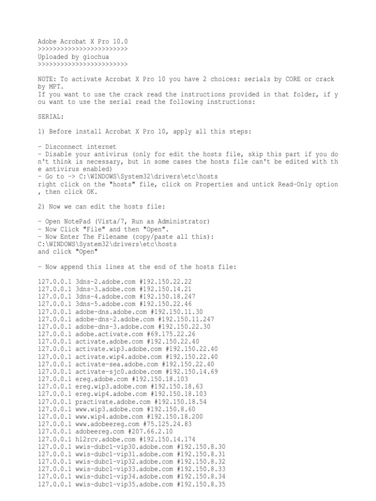 Acrobat Pro 10 X README File | PDF | Computer File | System Software